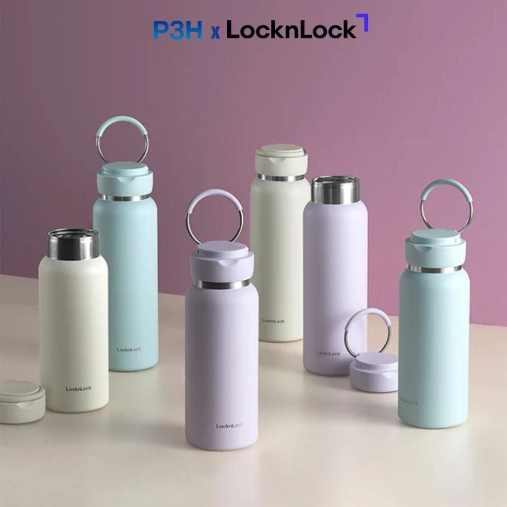 Bình giữ nhiệt LocknLock Sling Ring có quai xách 650ml LHC4321 và 800ml ...