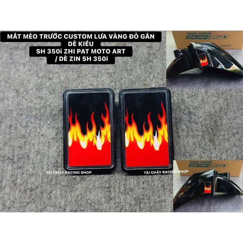 [ 1 CẶP ] MẮT MÈO TRƯỚC CUSTOM LƯA VÀNG ĐỎ GẮN DÈ ZIN SH 350i / DÈ ...