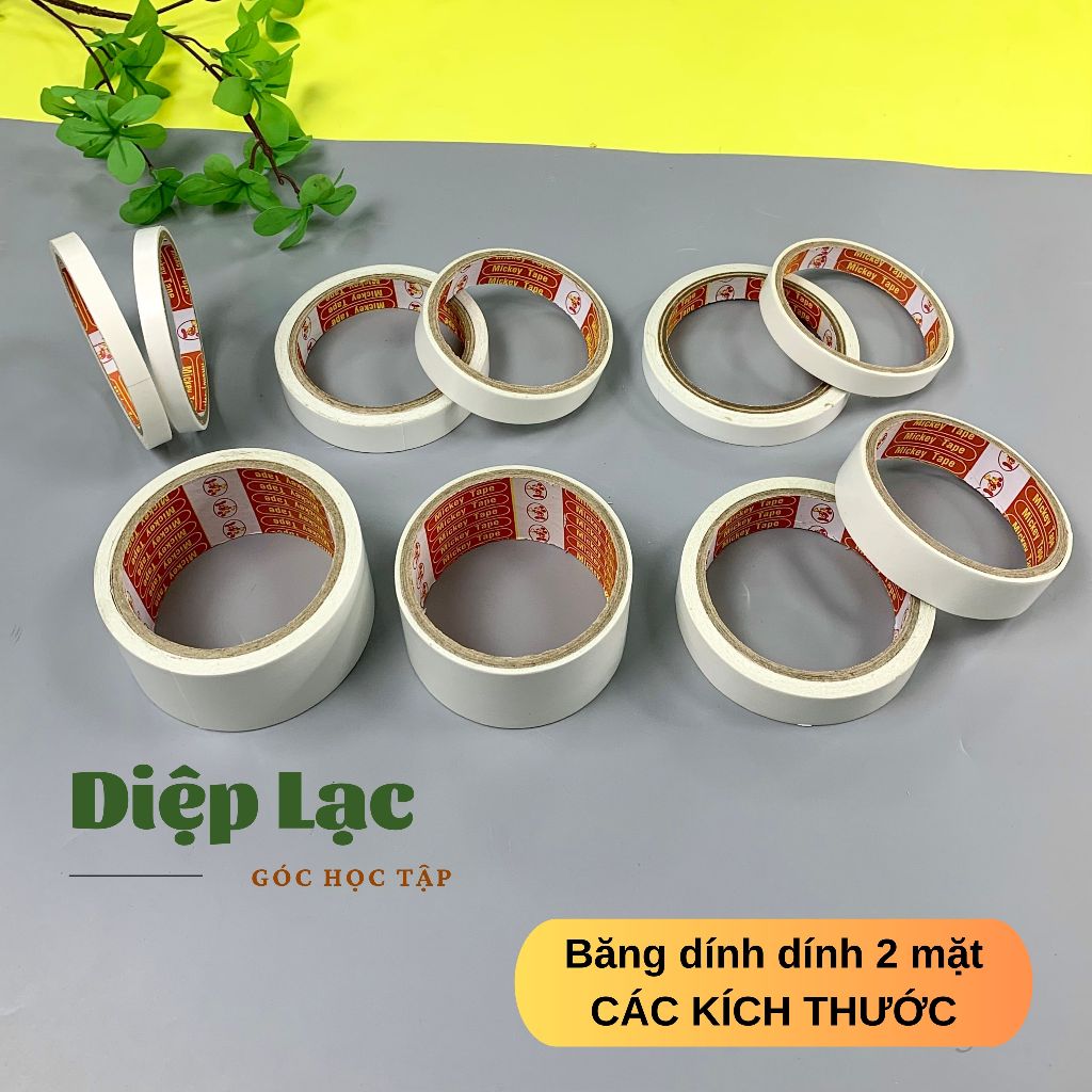 Băng dính 2 mặt các kích thước 1F - 1,5F - 2F - 2,5F - 5F - vpp Diệp Lạc | Shopee Việt Nam