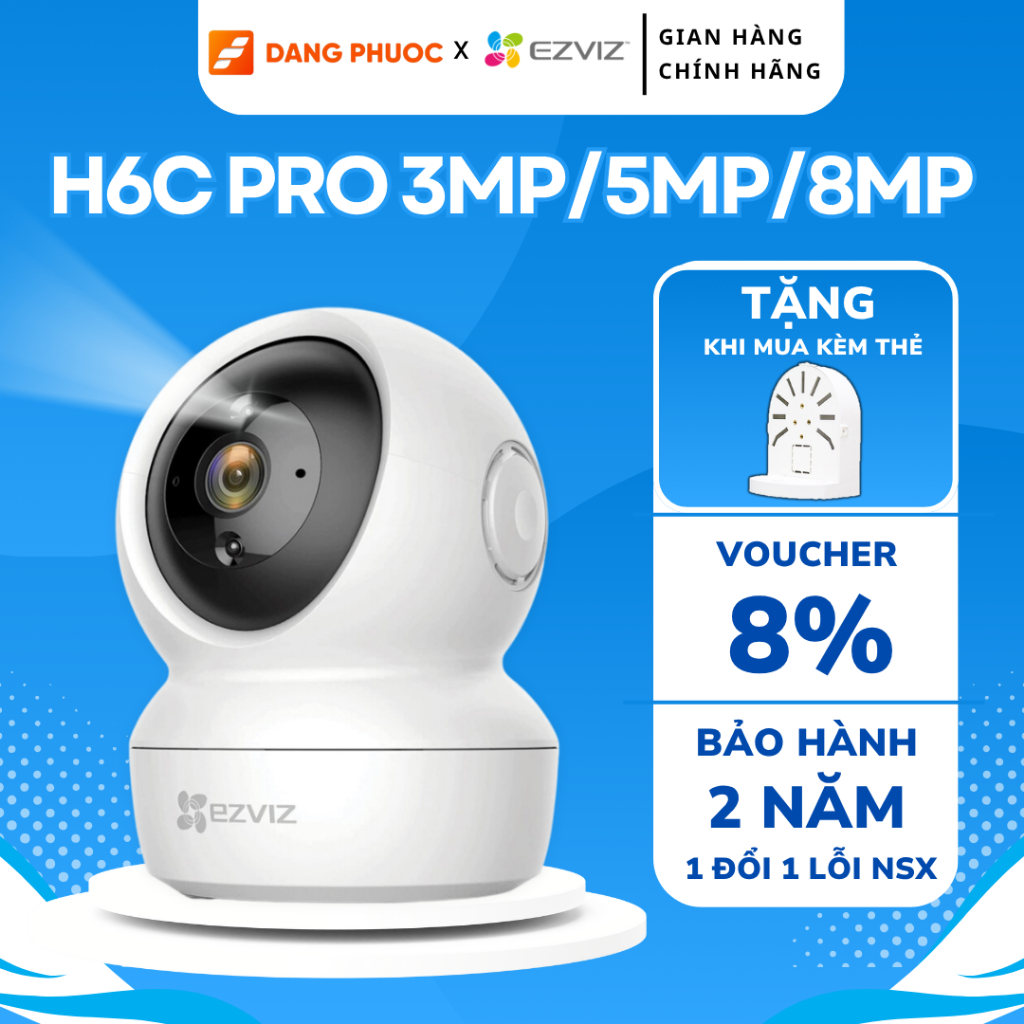 Camera Wifi trong nhà xoay 360 Ezviz H6C PRO 4K 8MP, C6N PRO 2K đàm thoại 2 chiều theo dõi thông ...