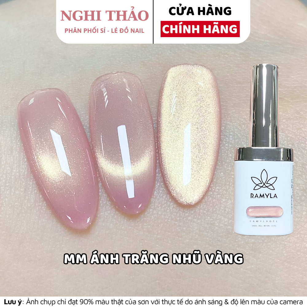 Sơn gel mắt mèo ánh trăng vàng RAMYLA Nghi Thảo Nails | Shopee Việt Nam