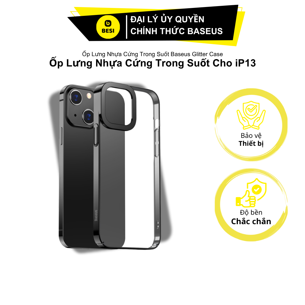 Ốp lưng nhựa cứng trong suốt Baseus Glitter Case dùng cho iP13/13Pro/13Promax 2021 | Shopee Việt Nam