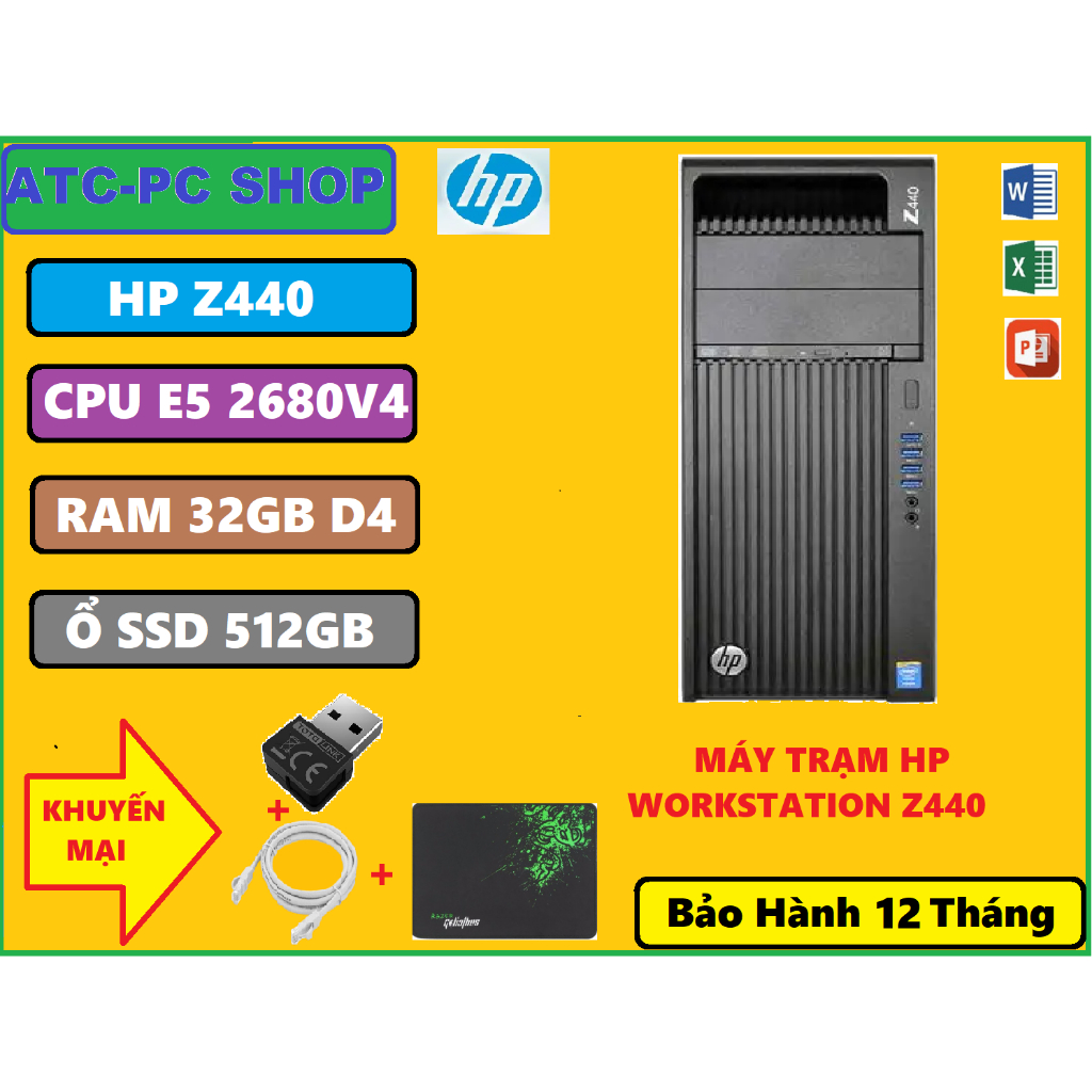 MÁY TRẠM HP WORKSTATION Z440 CŨ TẶNG BÀN DI, DÂY MẠNG, USB WIFI GIÁ RẺ ...