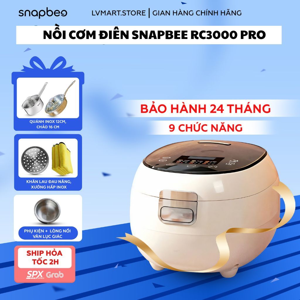 Nồi Cơm Điện Vân Lục Giác SnapBee RC3000 pro-lồng nồi inox-nấu cơm tách ...
