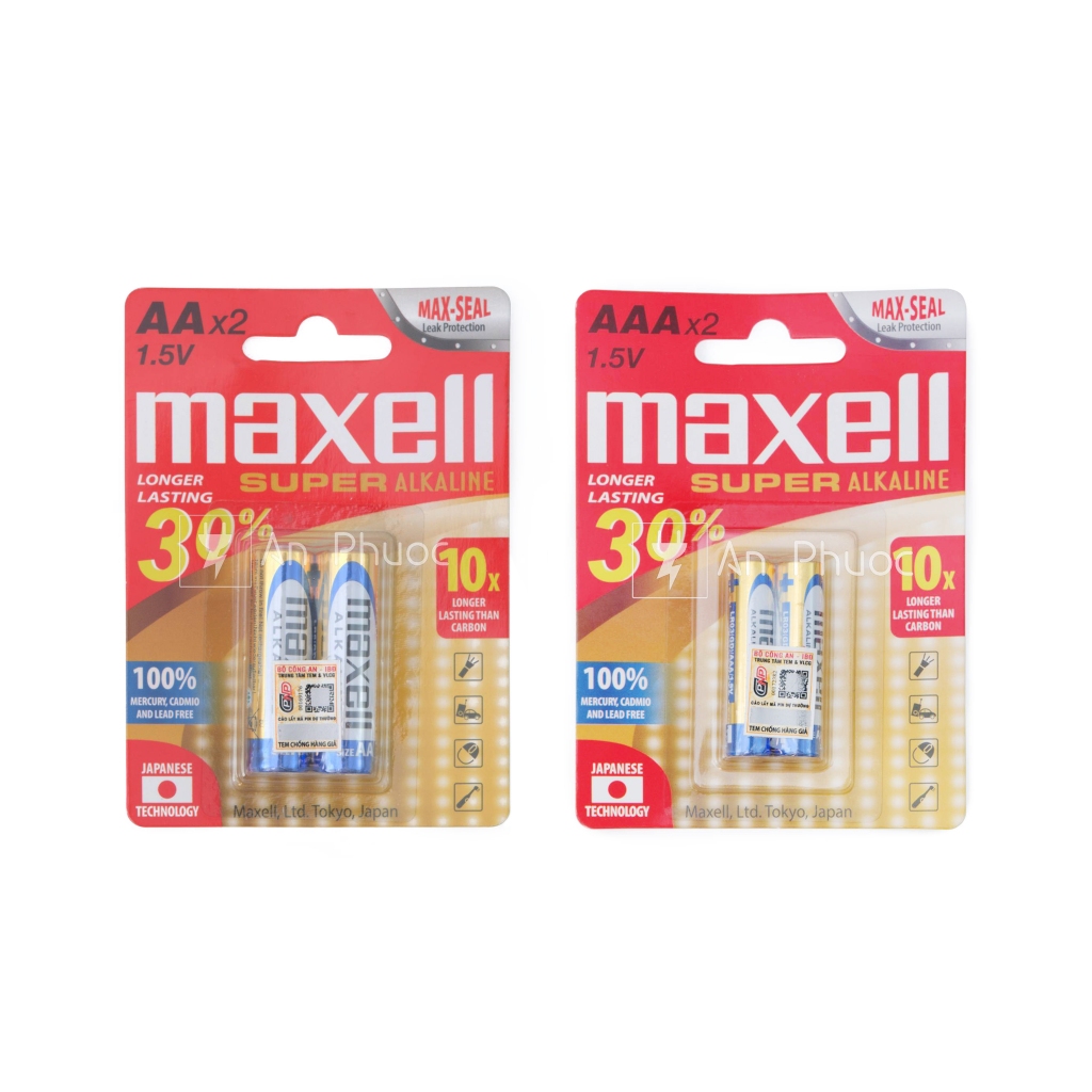 Pin AA và AAA Maxell Alkaline LR6/LR03 (vỉ đỏ - 2 viên) | Shopee Việt Nam