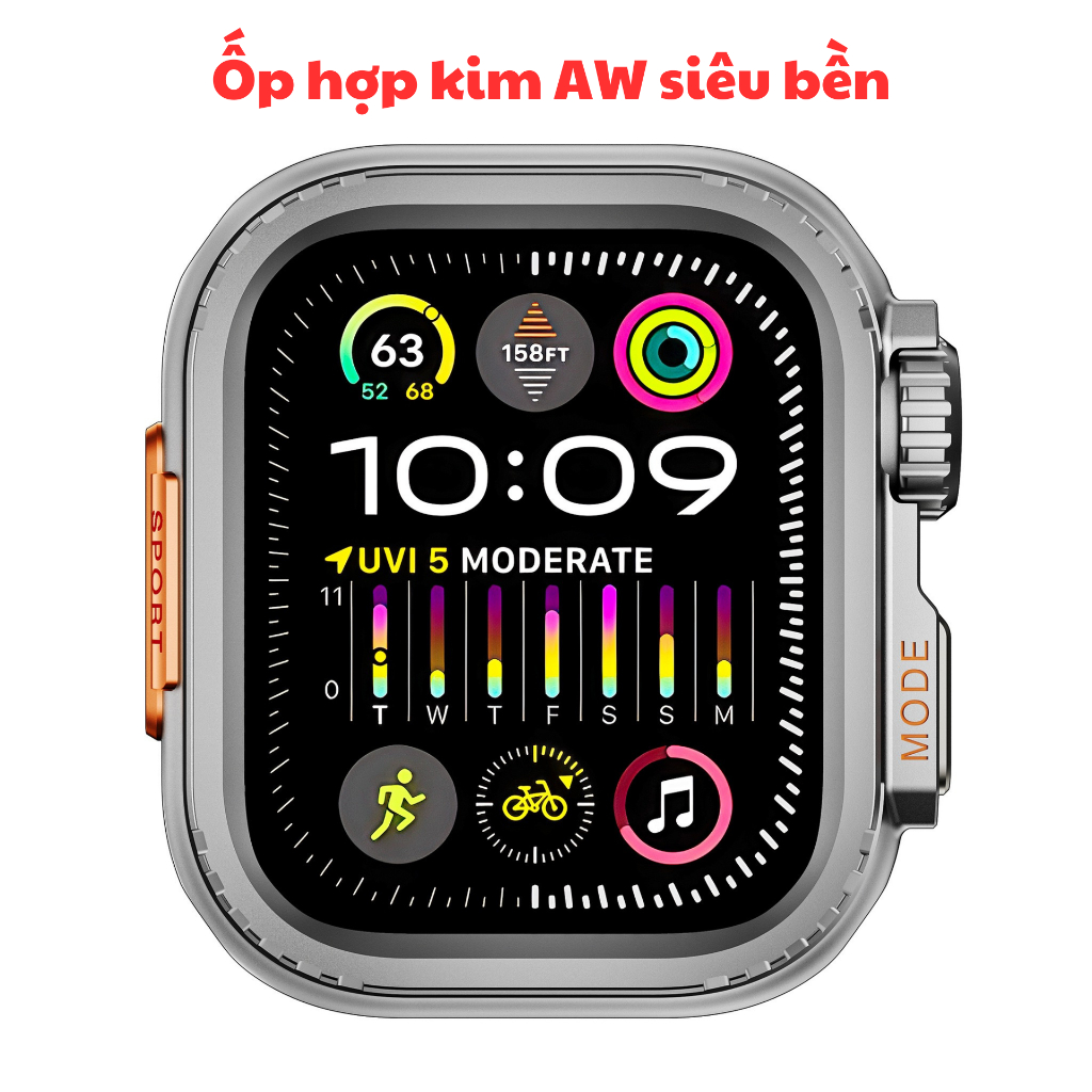 Ốp kim loại cao cấp cho AW Ultra 11/10/9/8/7/6/5/4 44/45/42/46/49mm ...