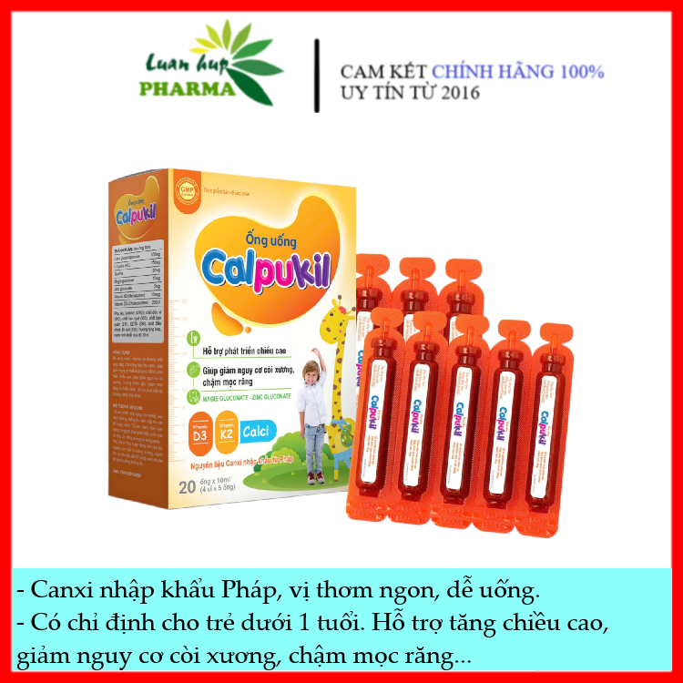 Ống uống Calpukil - Bổ sung Calci, vitamin D3, vitamin K2, Zn, Mg và khoáng chất ... | Shopee ...