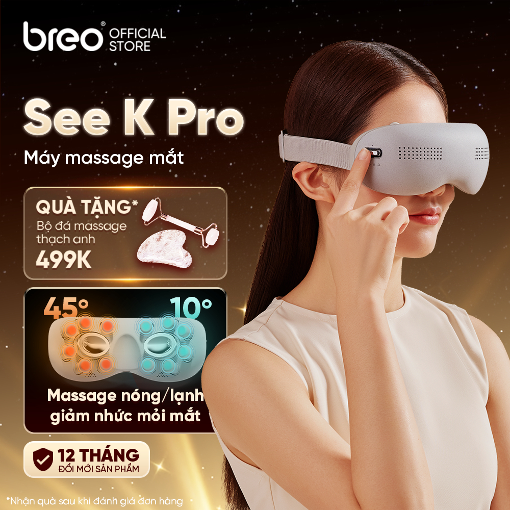 [VOUCHER 350K] Máy Massage Mắt BREO SEE K PRO - Giảm Thâm Nhức Mỏi Mắt - Chườm Lạnh Và Nóng Thư ...