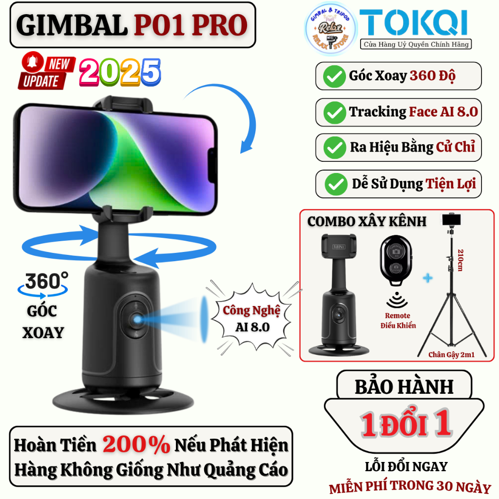 Gimbal P01 Tự Động Nhận Diện Khuôn Mặt AI 360 Độ Hỗ Trợ Quay Video, Livestream 1 Mình | Shopee ...
