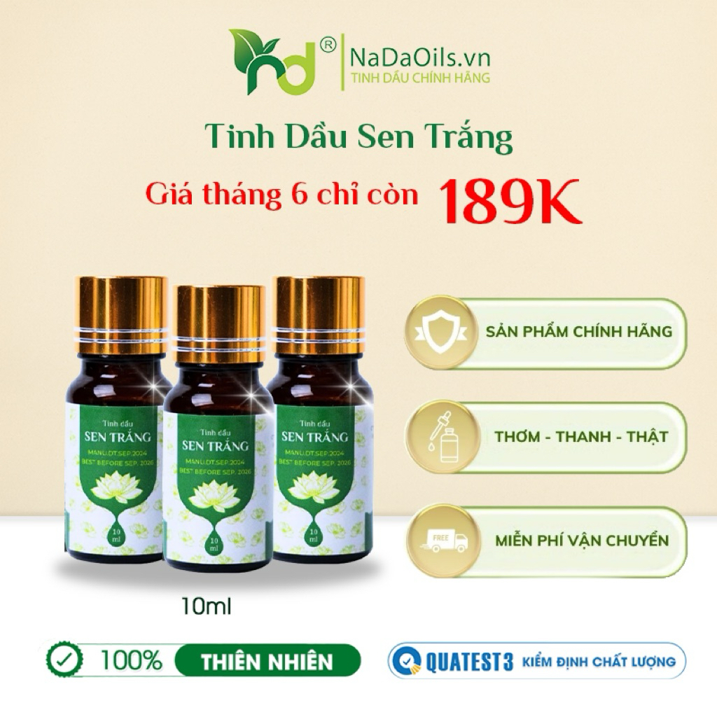Tinh dầu thiên nhiên sen trắng |NADA OILS | thơm phòng, dễ ngủ, giúp ...