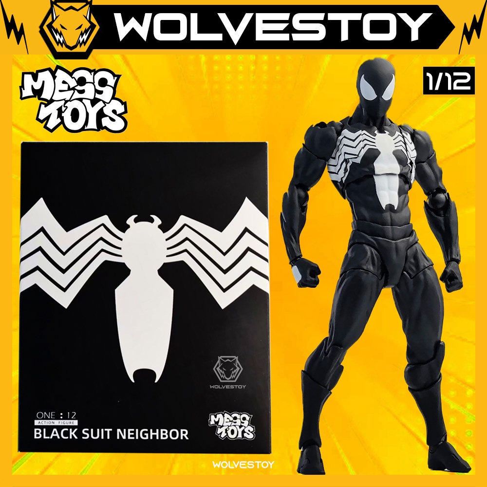 Mô Hình Mess Toys Marvel Symbiote Spider Man Black Suit Neighbor 1/12 ...