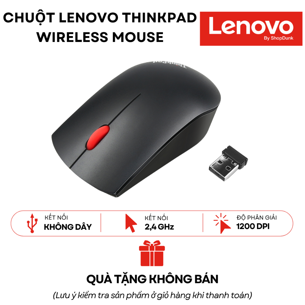 [QUÀ TẶNG KHÔNG BÁN] Chuột Không Dây Lenovo ThinkPad Wireless Mouse B ...