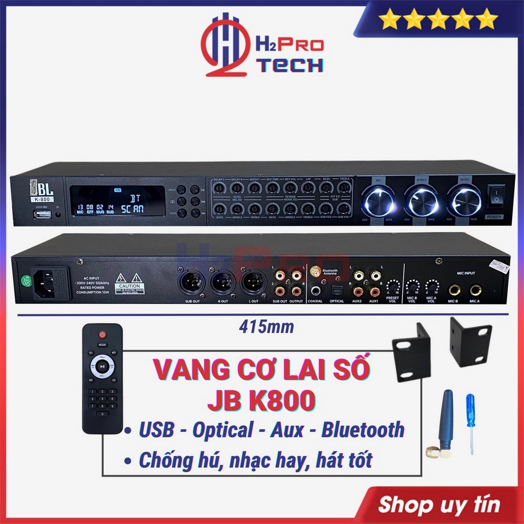 Vang Cơ Lai Số JB K800 Chống Hú Bluetooth - Optical, Vang Karaoke JB Âm Thanh Số - H2pro Tech ...