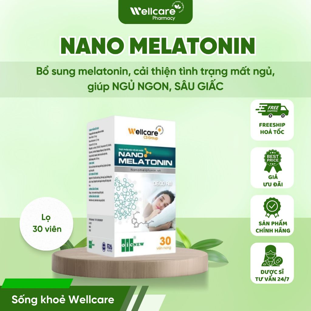 [VIỆT NAM] Nano Melatonin Wellcare - Bổ sung Melatonin, hỗ trợ giấc ngủ ...
