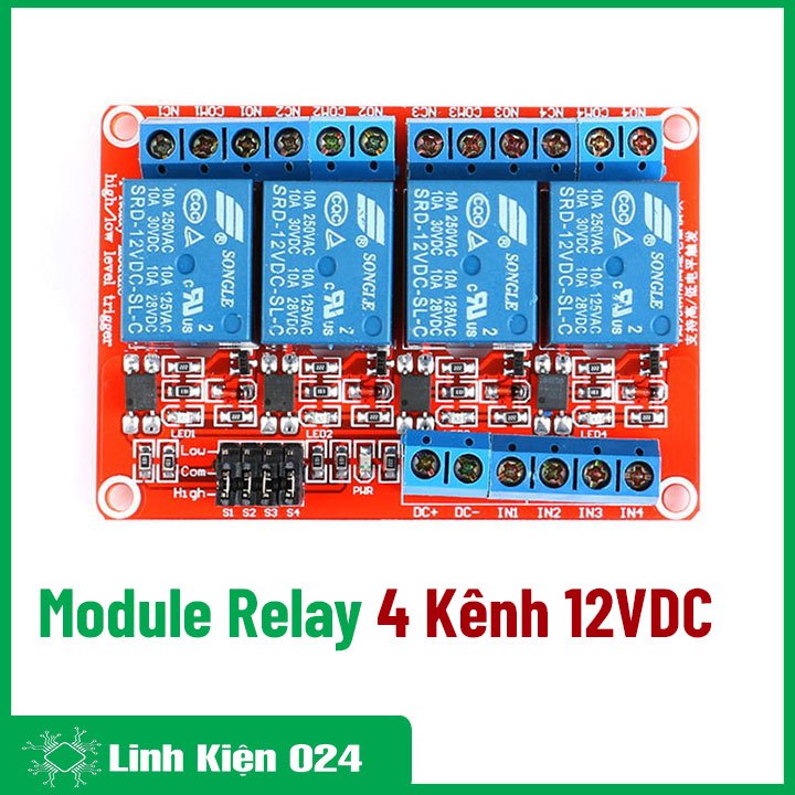 Module Relay 12VDC 4 Kênh H/L | Shopee Việt Nam