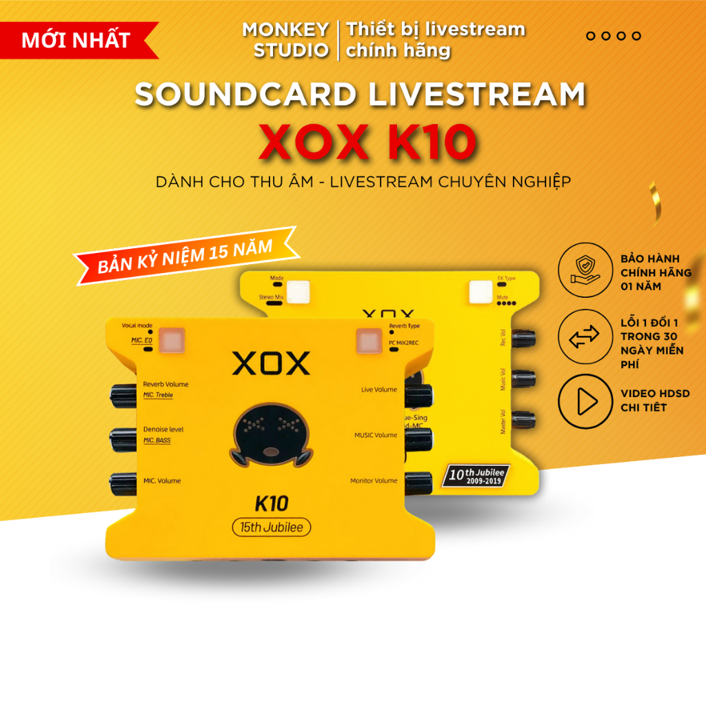 Sound Card XOX K10 15th Bản Nâng Cấp 2025 Chính Hãng, Dành Cho Thu Âm ...