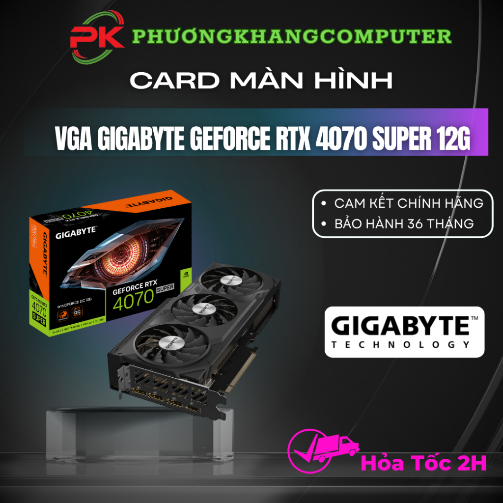 Card Màn Hình VGA Gigabyte GeForce RTX 4070 SUPER WINDFORCE OC 12G (GV ...