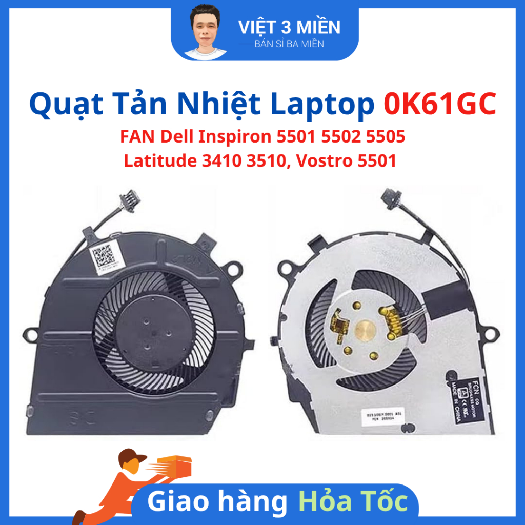 FAN Quạt Laptop Dell Inspiron 5501 5502 5505 Vostro 5501 Latitude 3410 ...