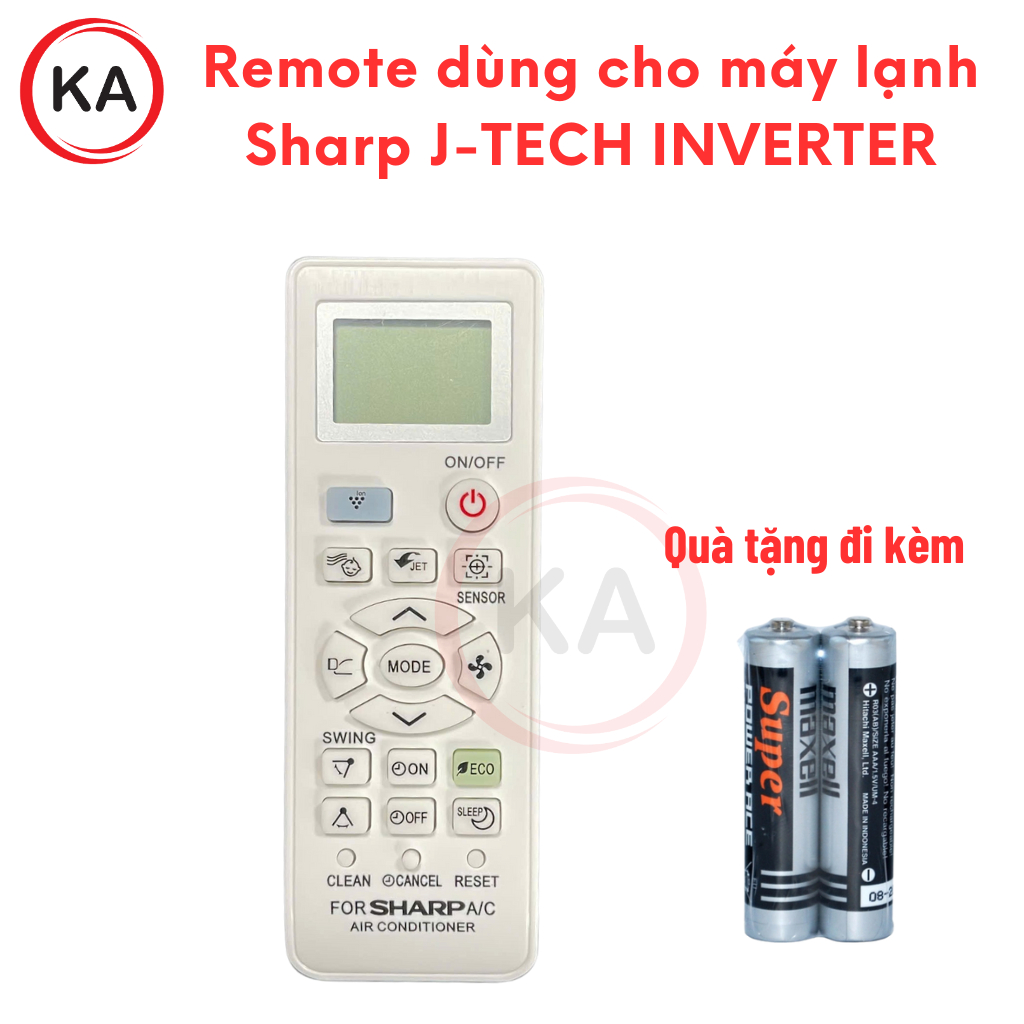 Remote dùng cho máy lạnh Sharp J-TECH INVERTER, Điều khiển dùng cho ...
