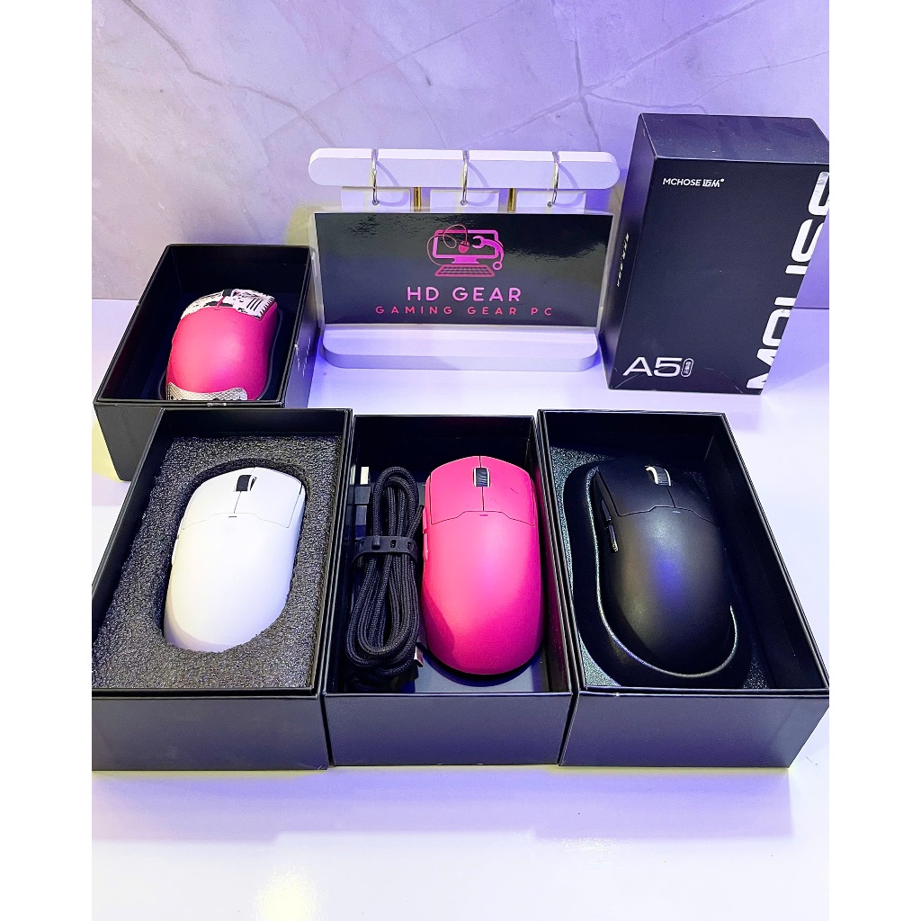 [SẴN GIAO NGAY] Chuột không dây gaming Mchose A5 Pro / Promax 3 mode PAW3395 4K (Tặng kèm miếng ...