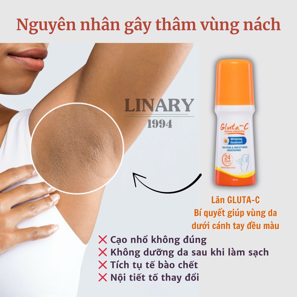 [LINARY1994] Lăn nách Gluta-C khử mùi, sáng da, mờ thâm - 40ml (Chính ...