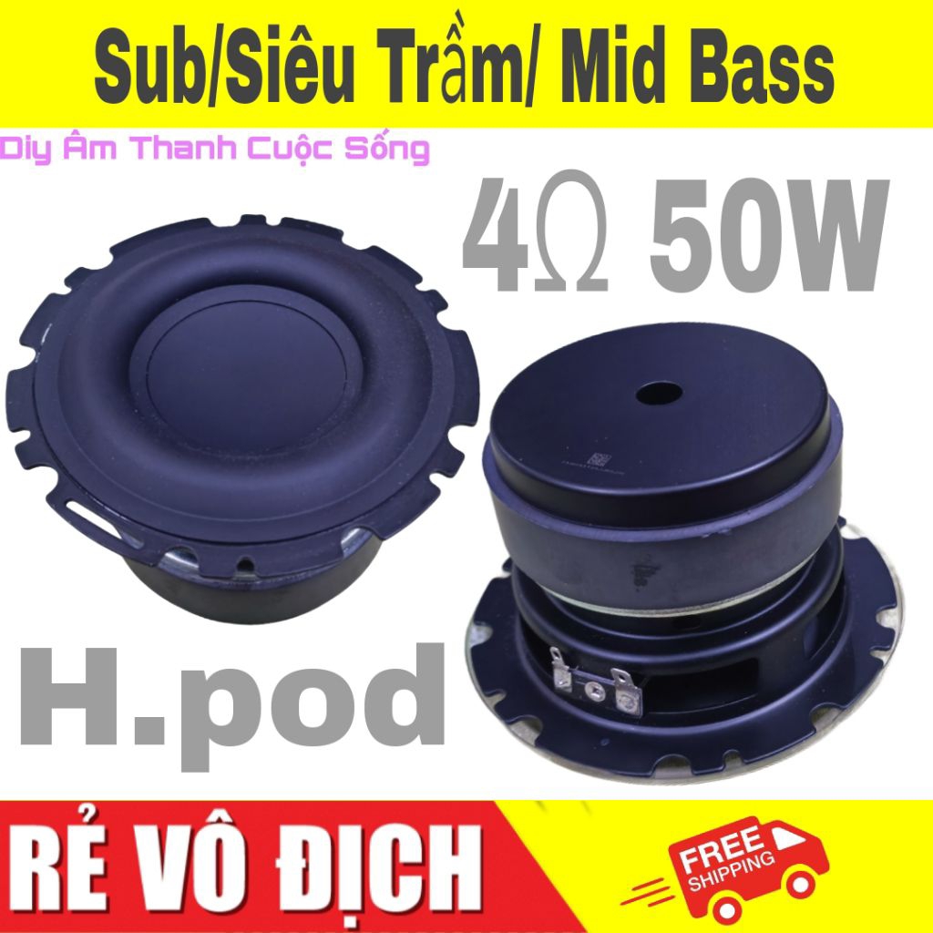 Củ loa Sub / Mid Basss HomePod 4.5inch 4Ω 50W loa siêu trầm DIY ...