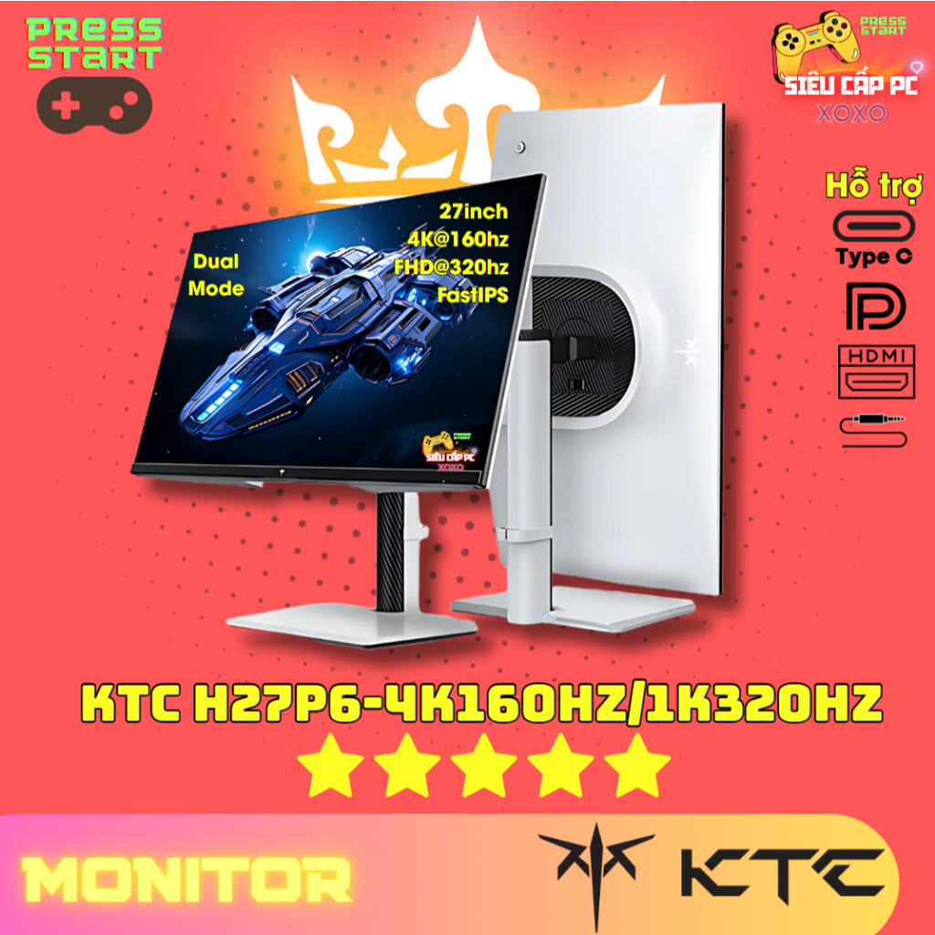 Màn Hình KTC H27P6 27 Inch 4K IPS | 160Hz/320Hz | USB Type-C | 99% sRGB – Siêu Mượt, Siêu Nét ...