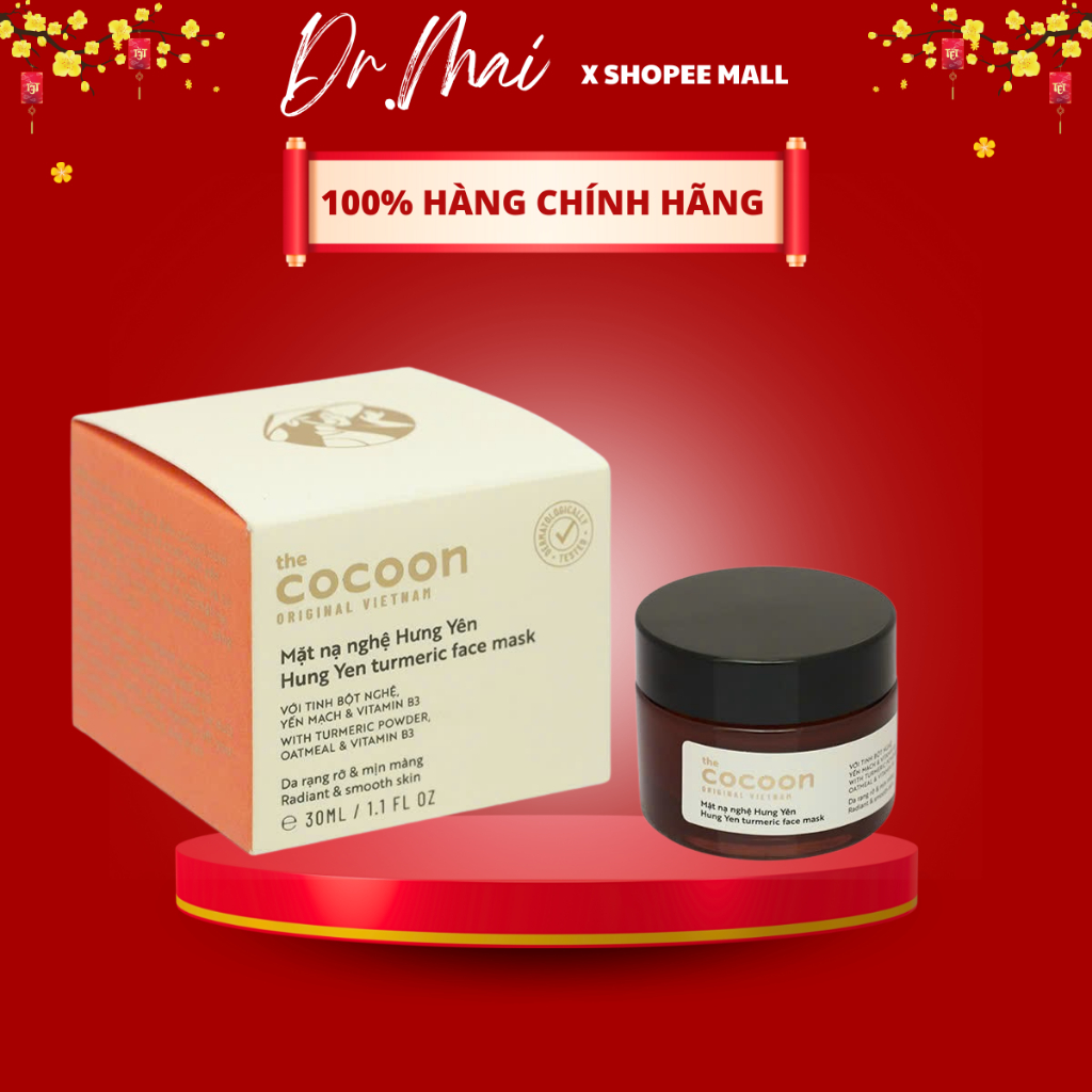 Mặt nạ nghệ Hưng Yên cocoon 30ml (Turmeric face mask) đều màu, giảm ...