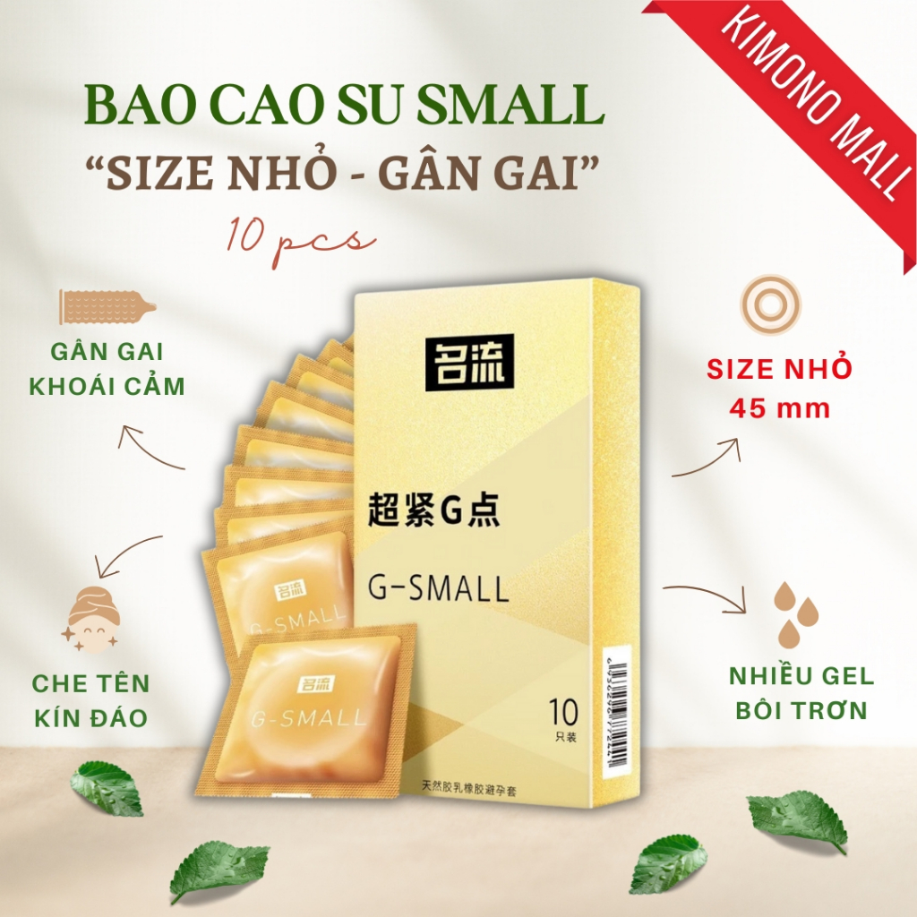 Bao cao su 𝗦𝗶𝘇𝗲 𝟰𝟱𝗺𝗺 SMALL XS, bcs size nhỏ gân gai siêu mỏng chống ...