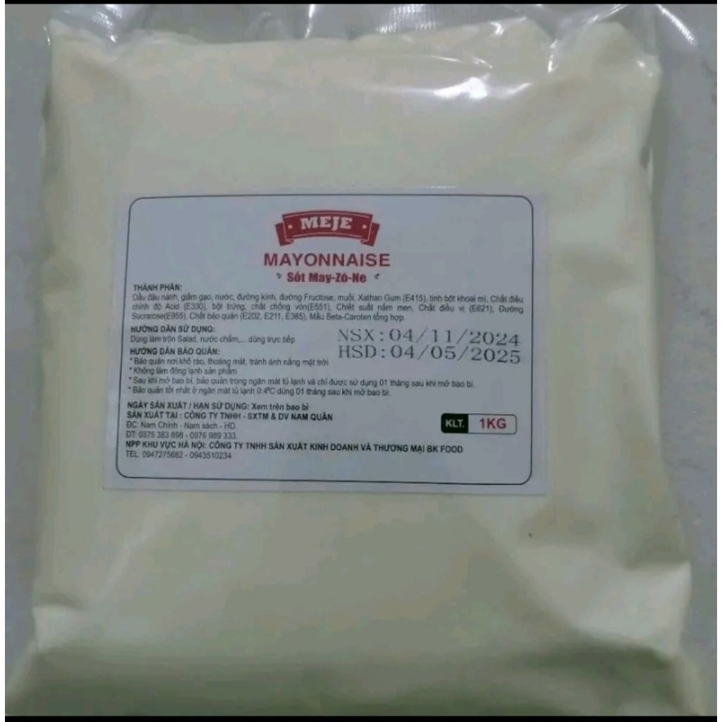 Sốt mayonnaise Meje 1kg Siêu Tiết Kiệm (1kg, 2kg, 3kg ) | Shopee Việt Nam
