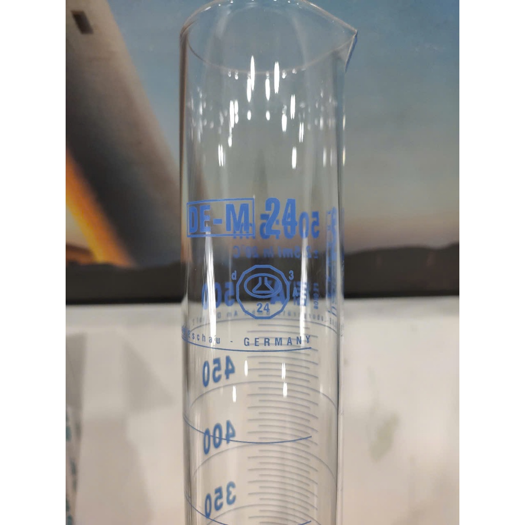 Ống đong thủy tinh vạch xanh ISOLAB Class A 5 10 25 50 100 250 500 ml, cylinder boro 3.3 ...