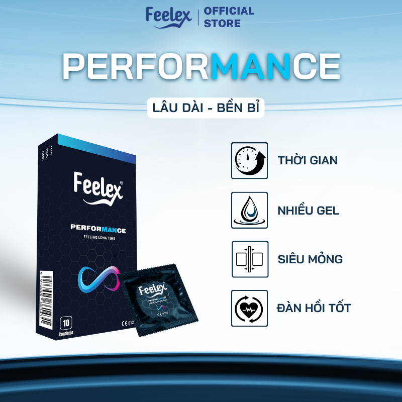 Bao cao su Feelex kéo dài thời gian, siêu mỏng, nhiều gel bôi trơn, cảm ...