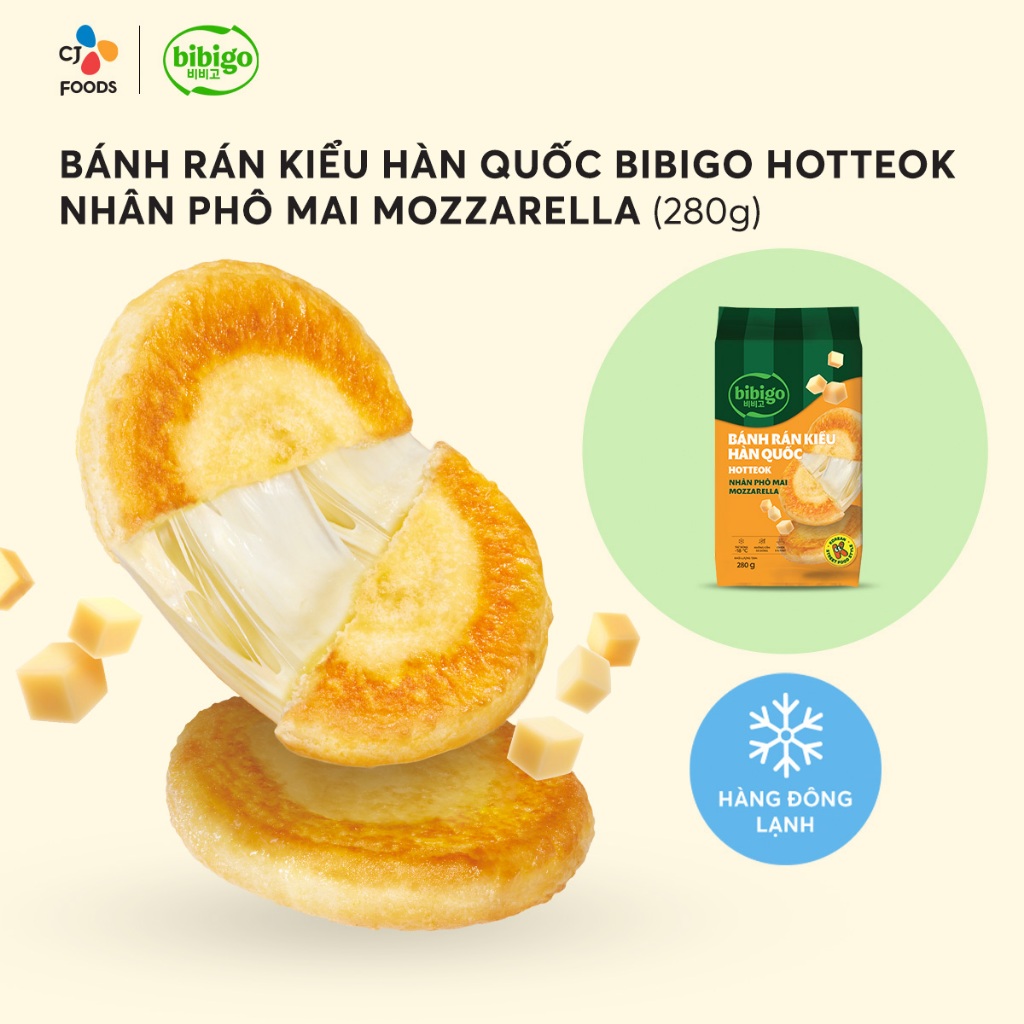 [Hỏa tốc] Bánh rán Hàn Quốc Hotteok bibigo - nhân Phô mai Mozzarella (4 ...