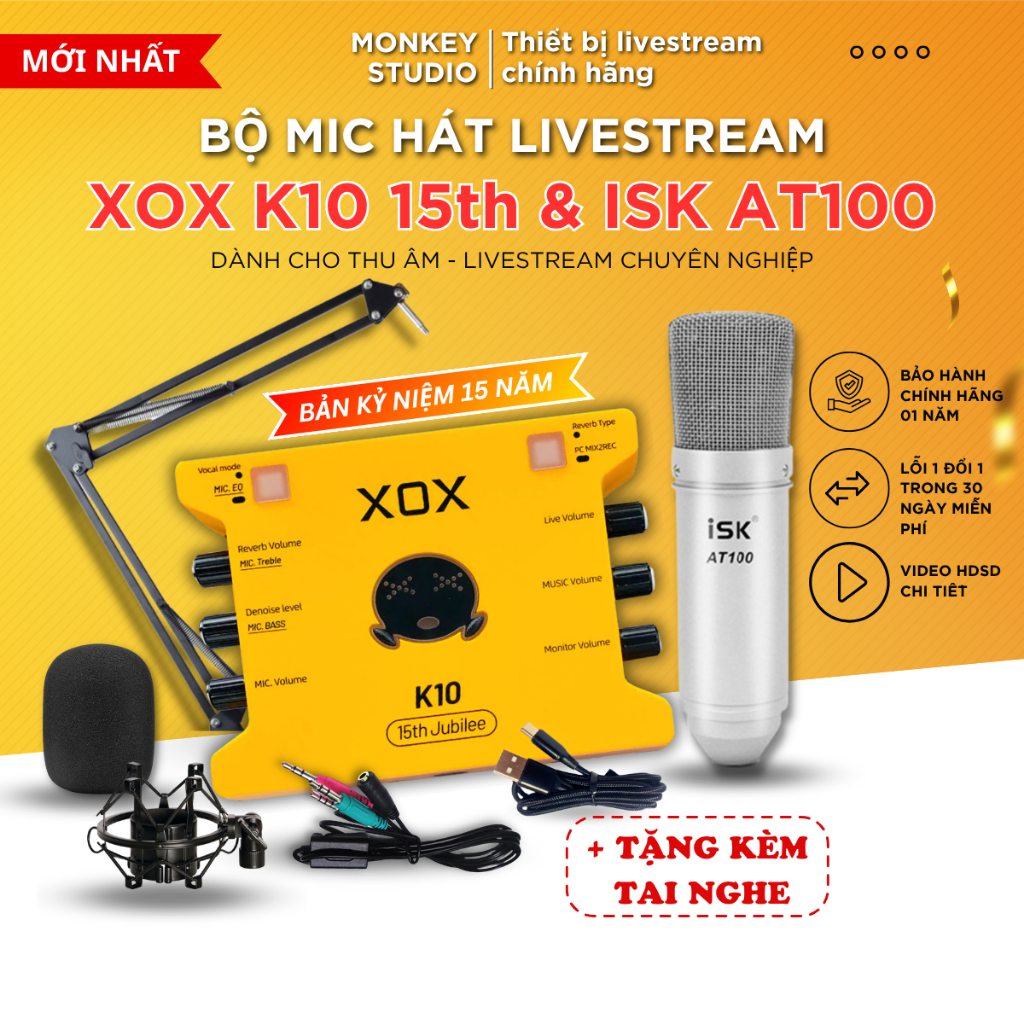 Mic Thu Âm | Micro Livestream Sound Card XOX K10 15th 2025 & Mic ISK ...