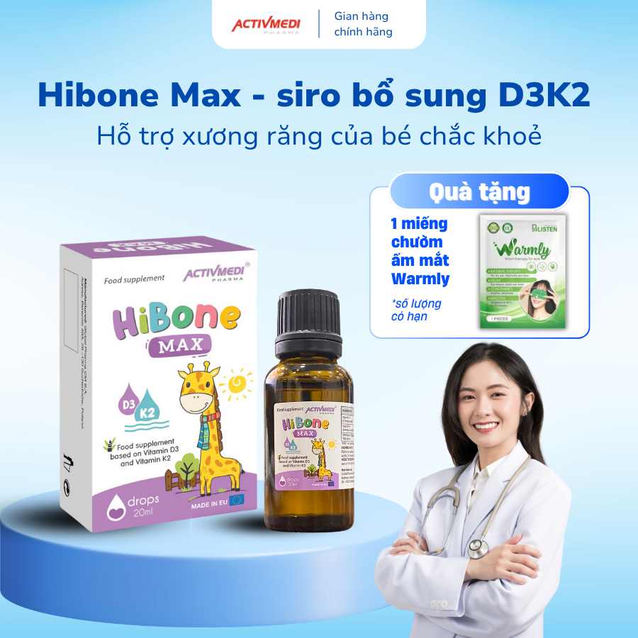 D3K2 nhỏ giọt Hibone Max ACTIVMEDI PHARMA giúp bé xương răng chắc khoẻ ...