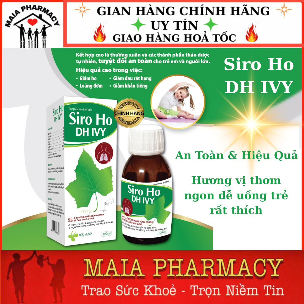 SIRO HO DH IVY giúp bổ phế giảm ho cho bé và người lớn với Cao lá ...