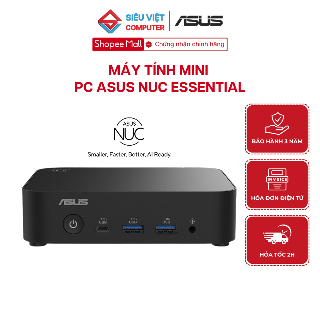 Máy tính Mini PC ASUS NUC 14 Essential RNUC14MNK150 (RNUC14MNK1500000), Intel® Processor N150 ...