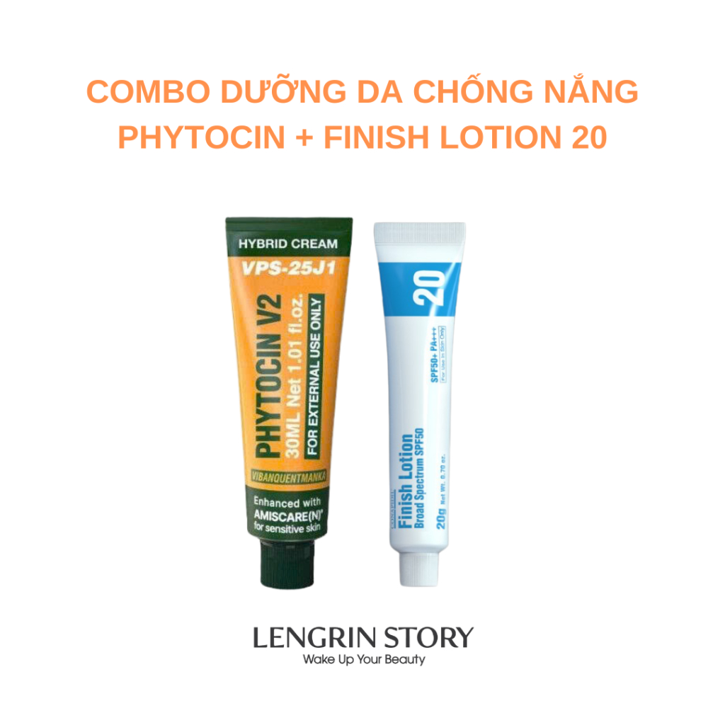 (Phiên bản mới) Combo Kem dưỡng Phytocin Hybrid Cream & Kem chống nắng ...