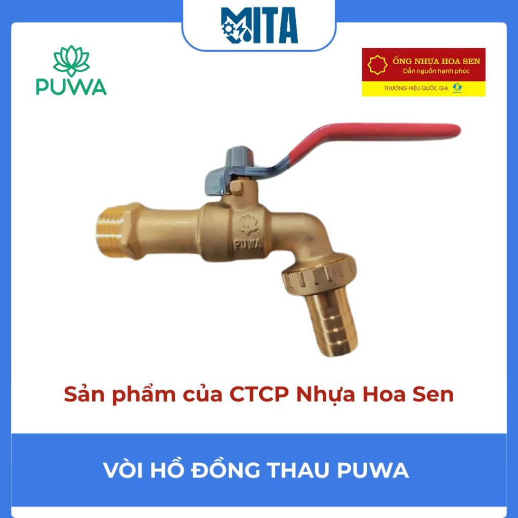 Vòi đồng/vòi hồ đồng/vòi nước bằng đồng thau cao cấp PUWA (Chính hãng ...