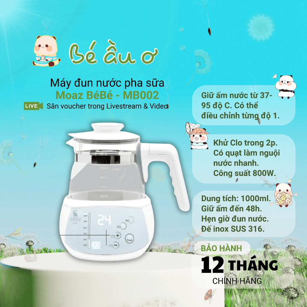 Bình đun nước pha sữa thông minh Moaz BéBé MB002 | Shopee Việt Nam