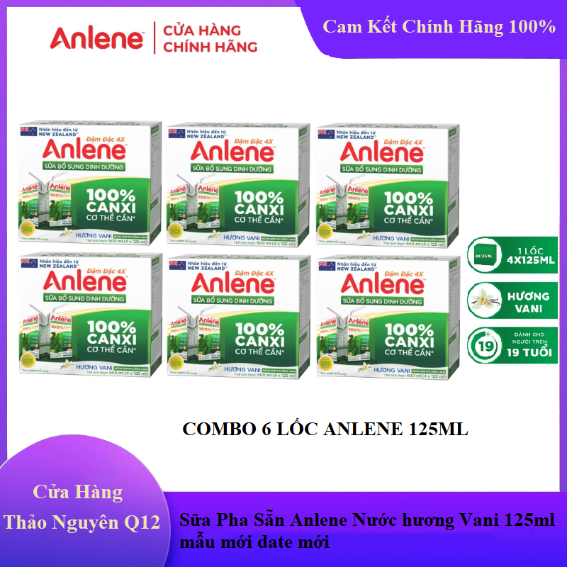 [Anlene Chính hãng] COMBO 6 LỐC SỮA ANLENE NƯỚC ĐẬM ĐẶC 4X 125ML HƯƠNG ...