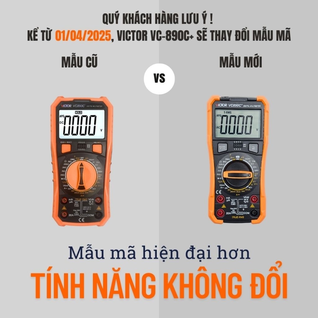 Victor VC-890C+ Đồng hồ vạn năng đo điện áp điện trở tụ điện tần số dùng sửa chữa điện tử sửa ...