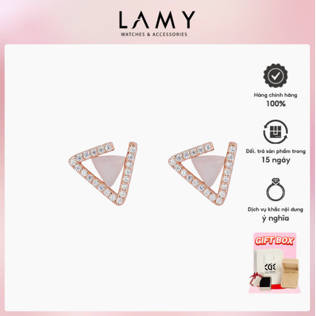 [BST Tiny Happiness] Khuyên tai bạc nữ LAMY Tri Spark Earrings Silver ...