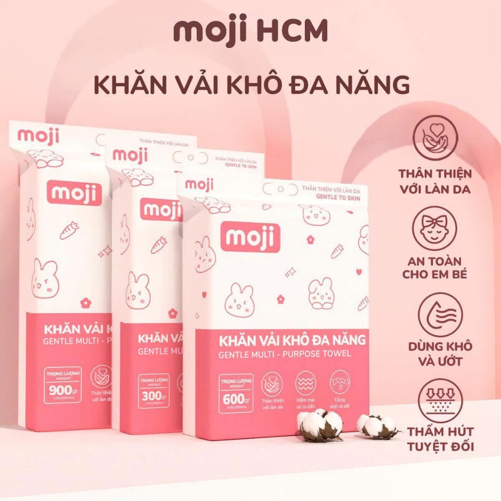 Khăn khô đa năng MOJI dùng cho bé và mẹ 3 size không chứa hóa chất ...