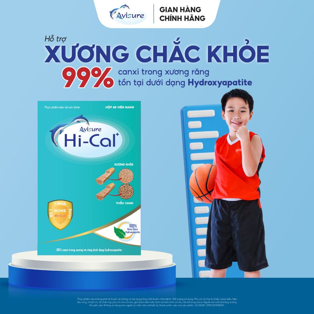 Canxi Nano Avisure Hical Calcium D3K2 Hỗ Trợ Phát Triển Chiều Cao, Phòng Loãng Xương Trẻ Em ...