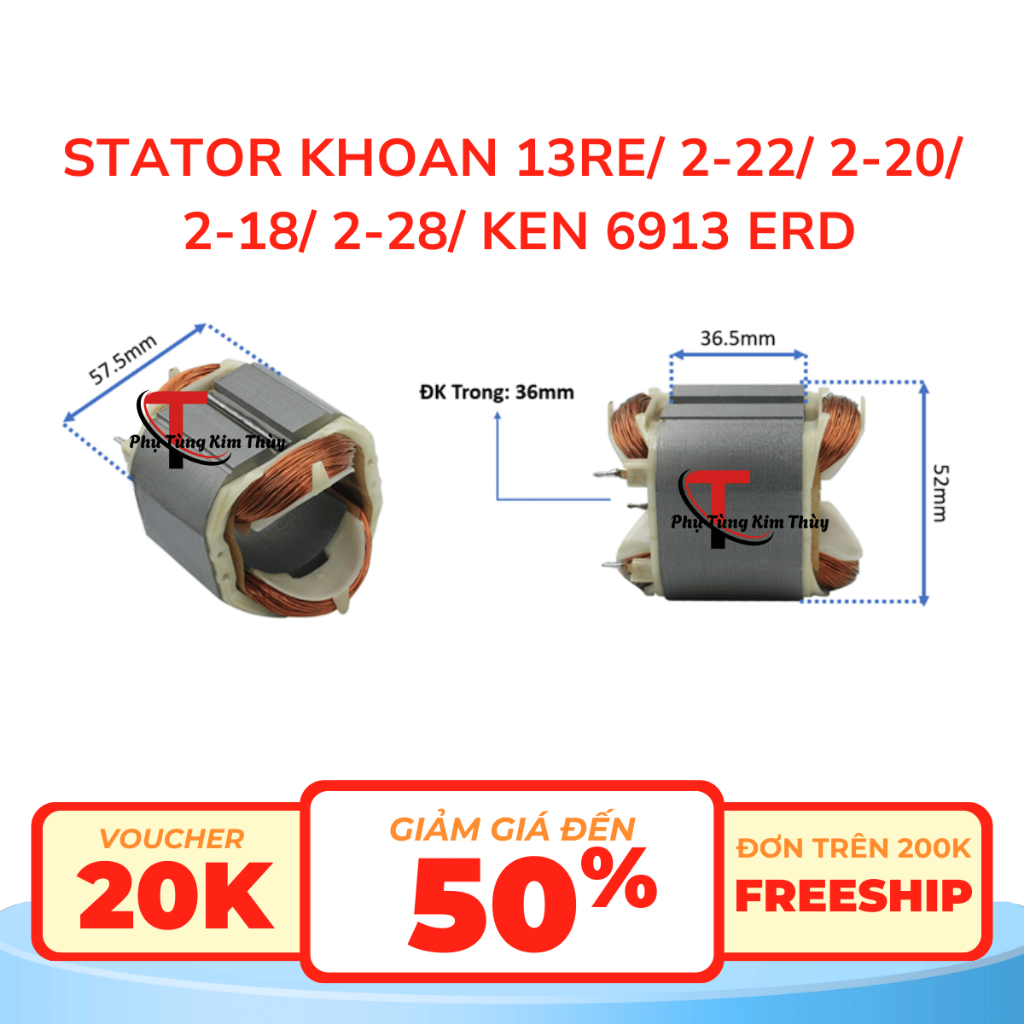 Stator/ sa/ cuộn máy khoan Bosch 13re/2-20/ 2-22/ 2-18/ 2-28 KEN 6913 ...