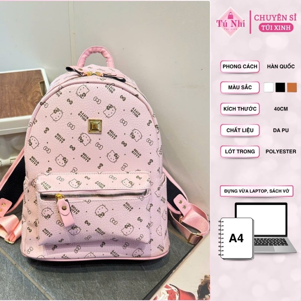 Balo học sinh gấu hello kitty quai to đệm êm size 40 đựng vừa A4 laptop ...
