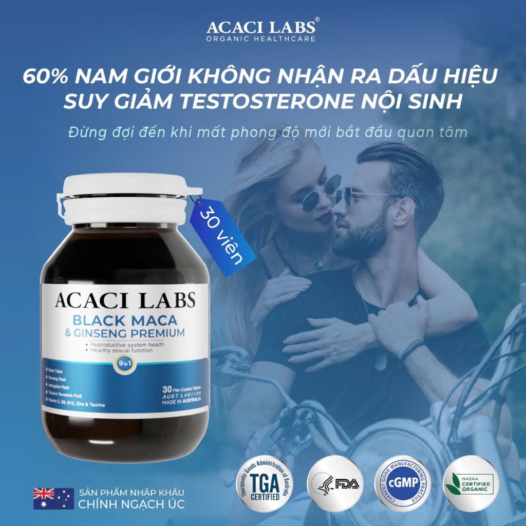 Viên uống bổ thận Acaci Labs Black Maca & Ginseng Premium Australia ...