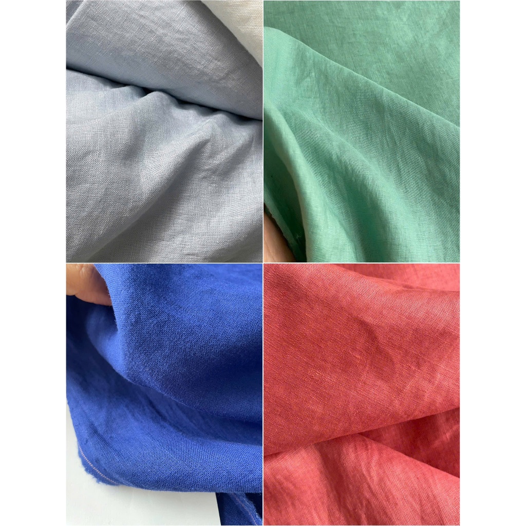 Vải linen tưng premium 140gsm đã wash nhiều màu, khổ 1m3-1m37 | Shopee ...