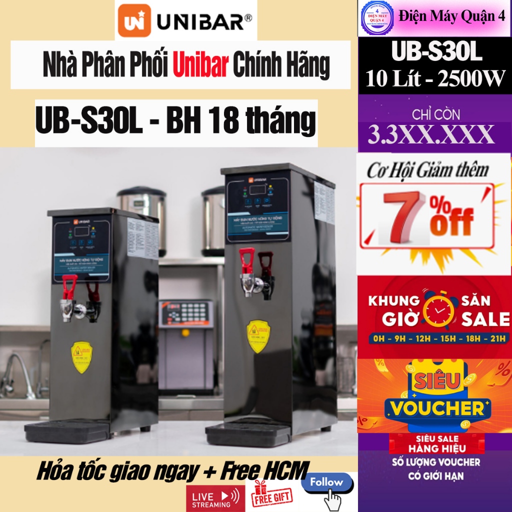 UB-S30L ( 10 Lít ) / UB-S60L ( 30 Lít ) -- Máy đun nước nóng tự động Unibar UB-S30L ( thay thế ...